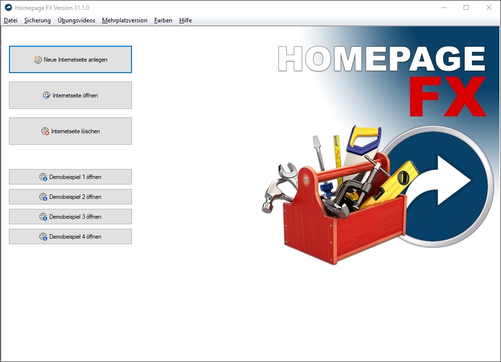 Website mit Homepage Software und Metadaten-Optimierung